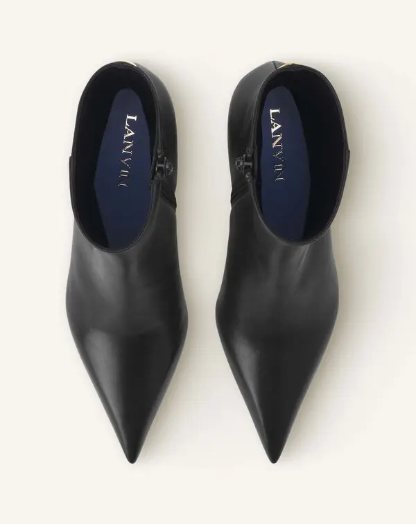 LANVIN Pointed Toe Side Zip Ankle Boots