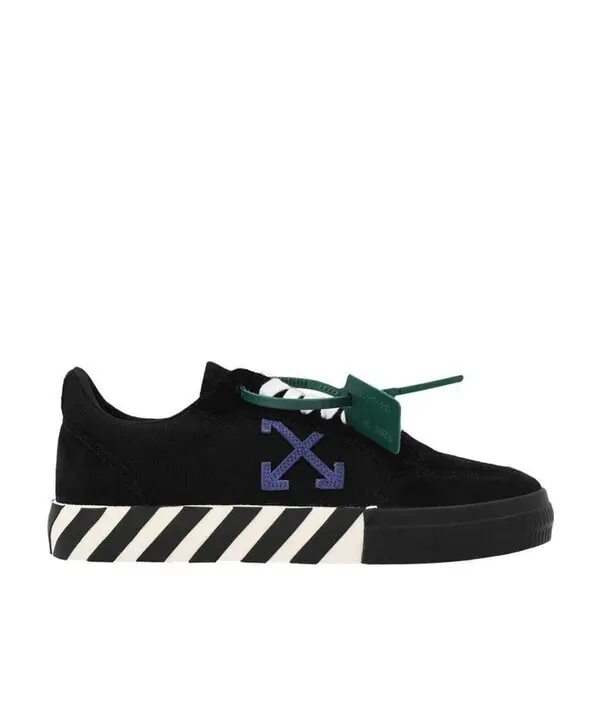 Off-White Vulcanized Lace-up Sneakers With Suede Details - Black