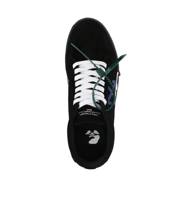 Off-White Vulcanized Lace-up Sneakers With Suede Details - Black