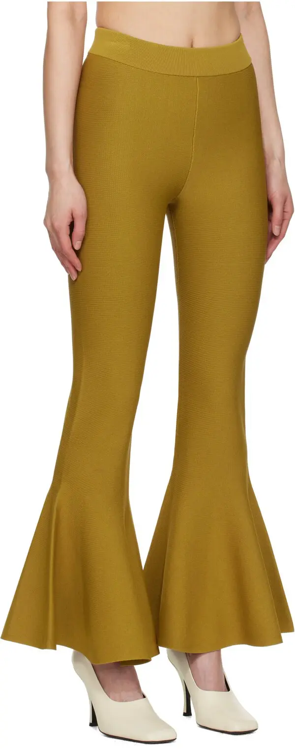 AMI Paris Elasticated-waist Flared Trousers - Brown