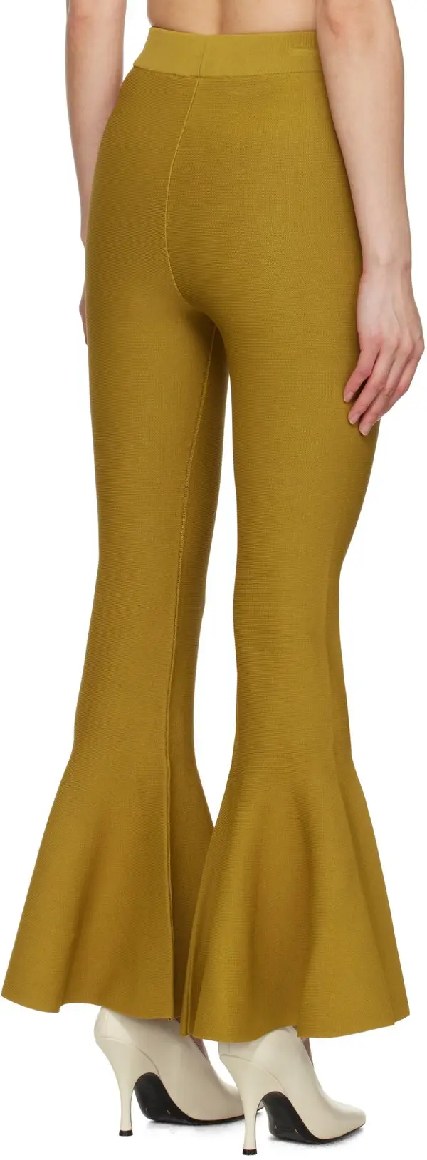 AMI Paris Elasticated-waist Flared Trousers - Brown