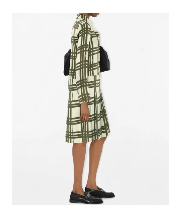 Burberry Ribbon-check Pleated Midi Dress