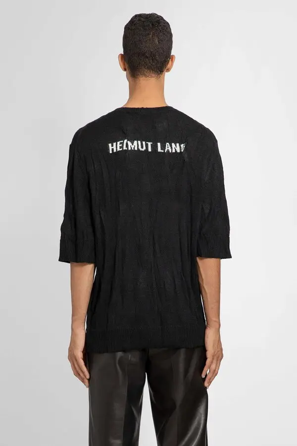 Helmut Lang Crushed Logo Intarsia Knitted T-shirt