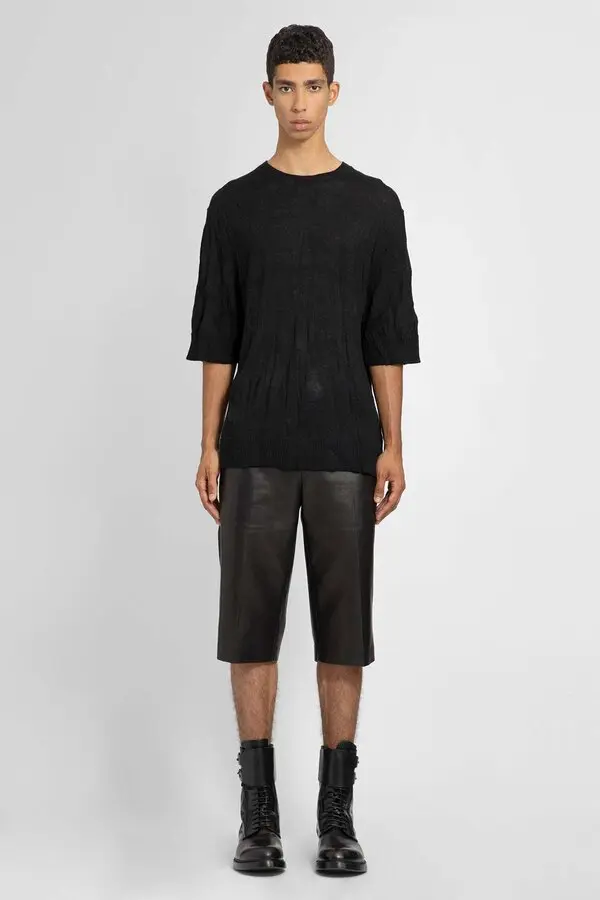 Helmut Lang Crushed Logo Intarsia Knitted T-shirt