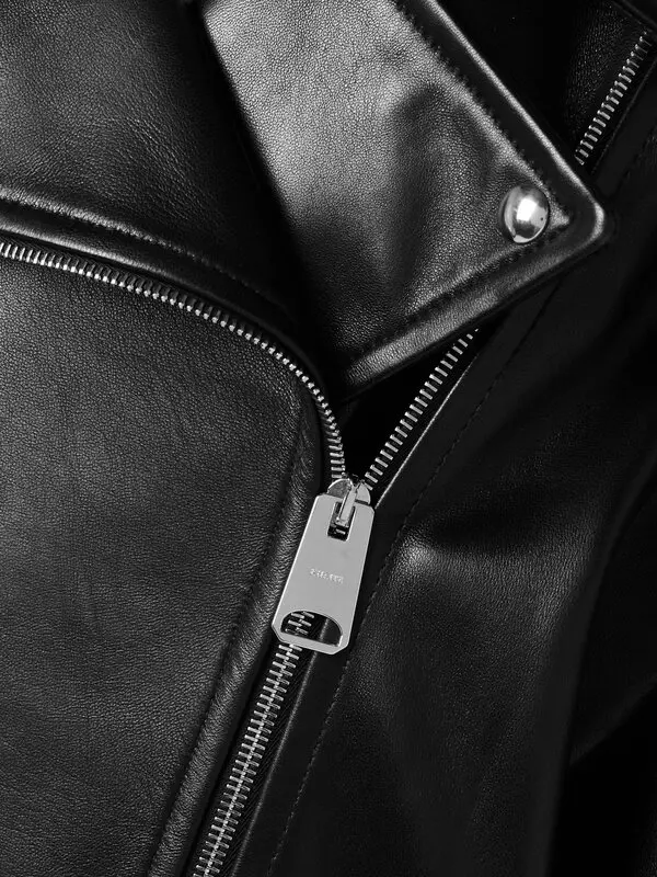 Khaite Belted Leather Jacket