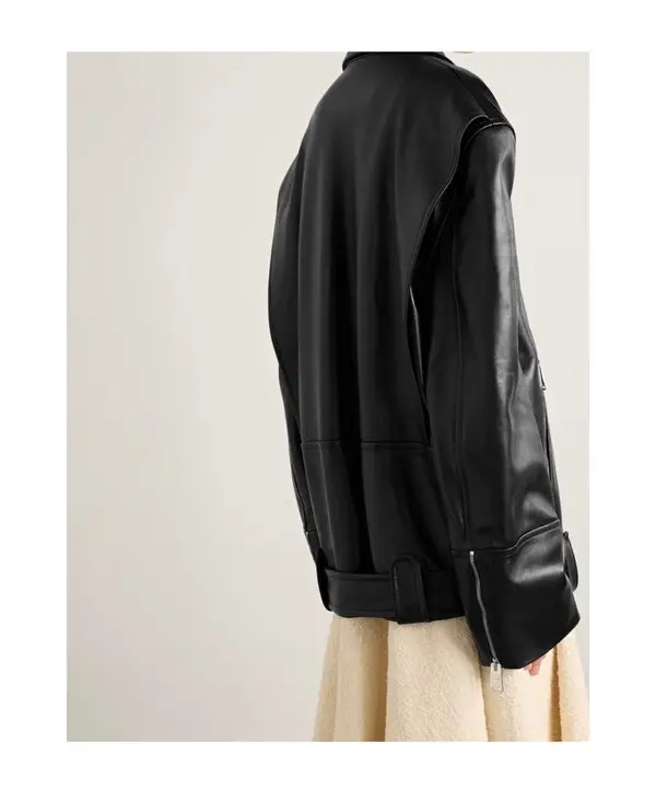 Khaite Belted Leather Jacket
