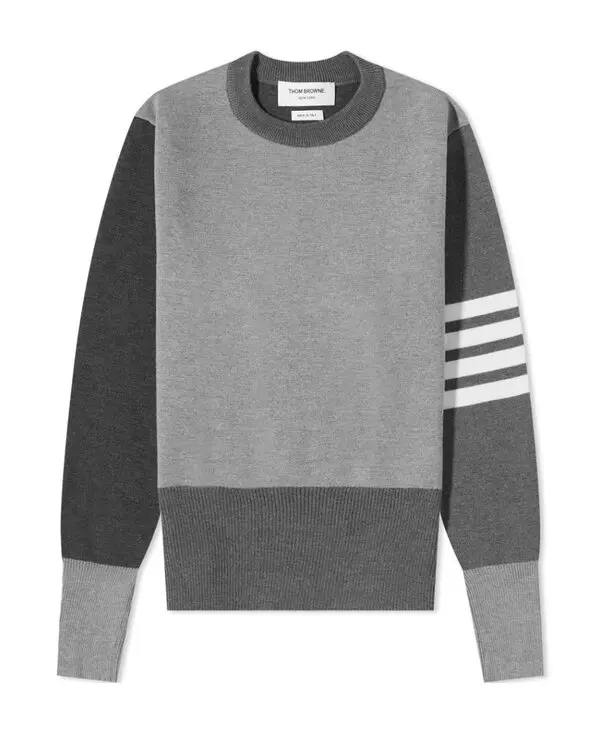 Thom Browne Striped Detail Pullover - Gray