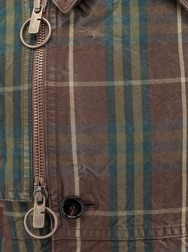 Burberry Checked Belted Trench Coat - Brown