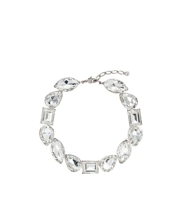 Alexander McQueen Embellished Crystal Choker Necklace - Silver/clear