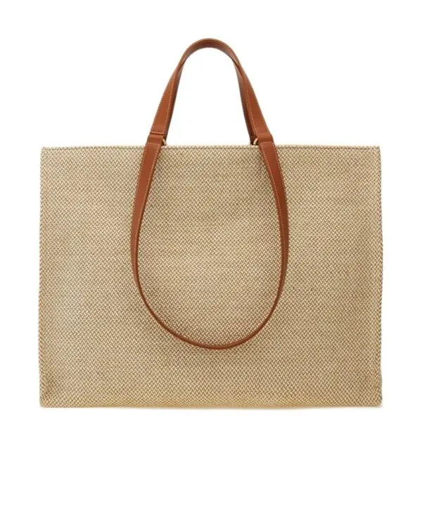 FERRAGAMO Logo Tote Bag - Camel/white