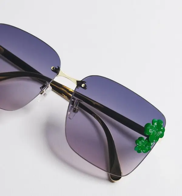 Dior Rimless Clover Embellished Sunglasses