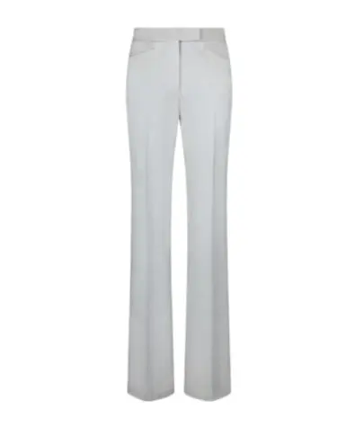 TOM FORD Lustrous Barathea Tailored Tuxedo Wide Leg Pants - Gray
