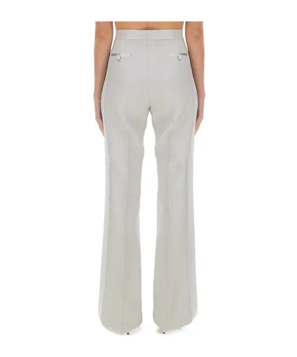 TOM FORD Lustrous Barathea Tailored Tuxedo Wide Leg Pants - Gray