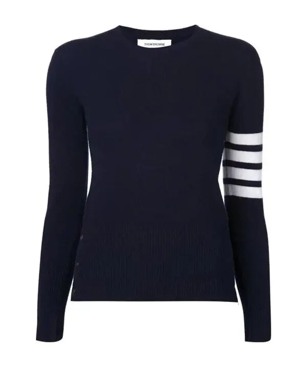 Thom Browne 4-bar Crewneck Jumper - Navy Blue
