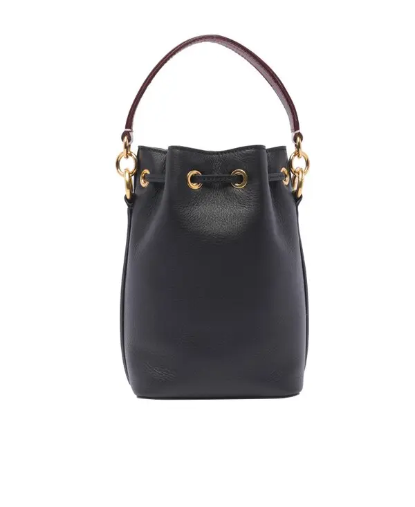 Bally Logo Printed Drawstring Bucket Bag - Black