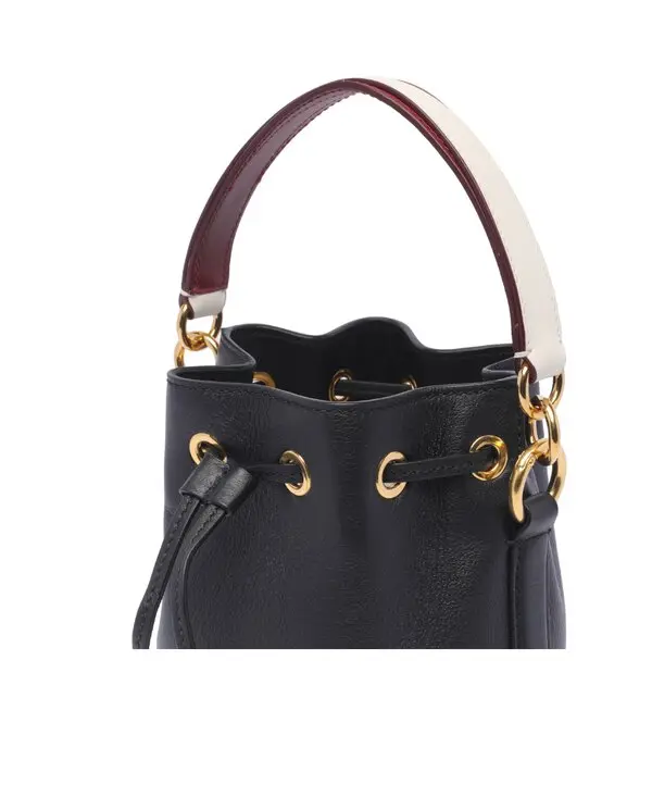 Bally Logo Printed Drawstring Bucket Bag - Black