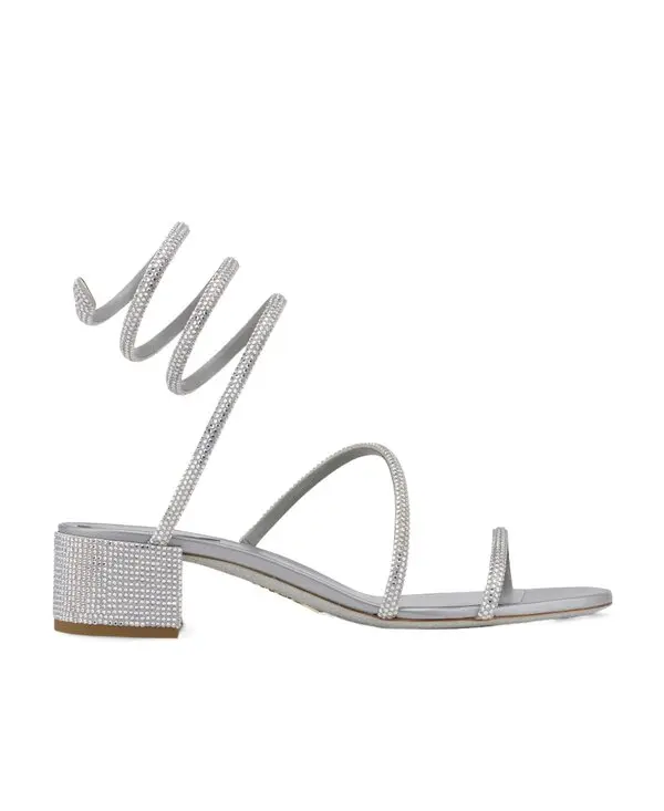 Rene Caovilla Cleo 45mm Rhinestone Embellished Sandals - Gray
