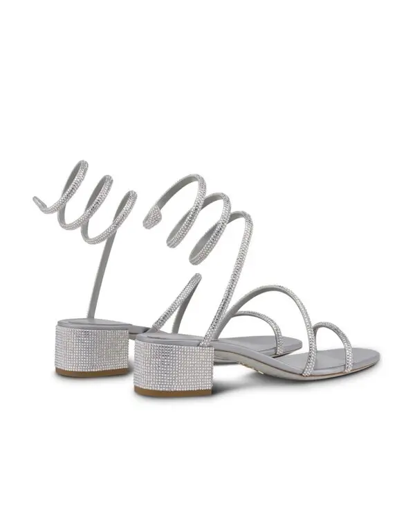 Rene Caovilla Cleo 45mm Rhinestone Embellished Sandals - Gray