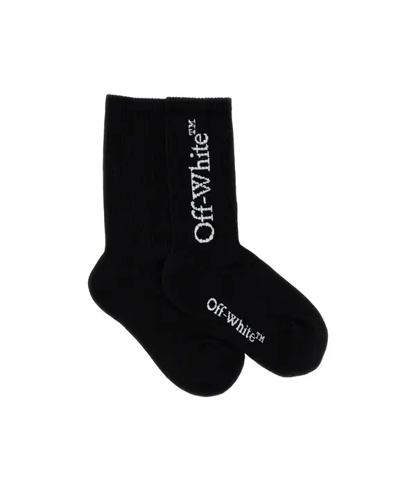 Off-White Logo Intarsia Socks - Black