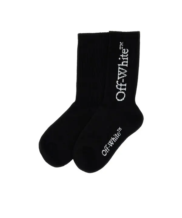 Off-White Logo Intarsia Socks - Black