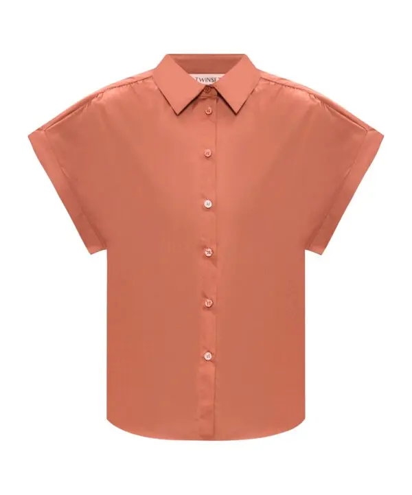 TWINSET Short-sleeve Shirt With Lapel Neck - Red