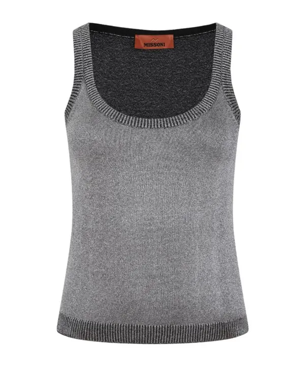 Missoni Ribbed Knit Tank Top - Silver-tone