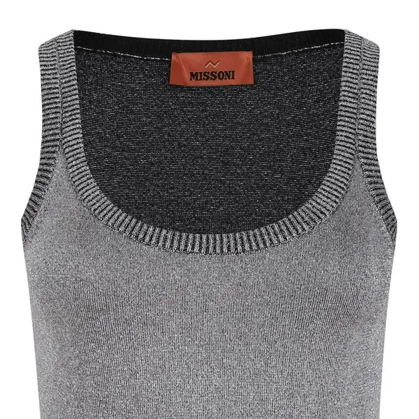Missoni Ribbed Knit Tank Top - Silver-tone