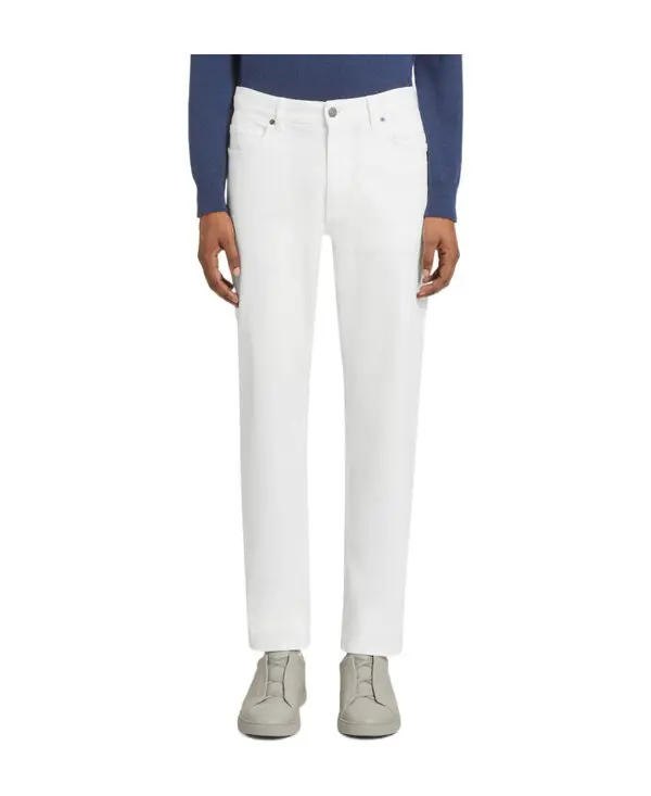 Zegna Slim-cut Jeans With Logo Patch - No