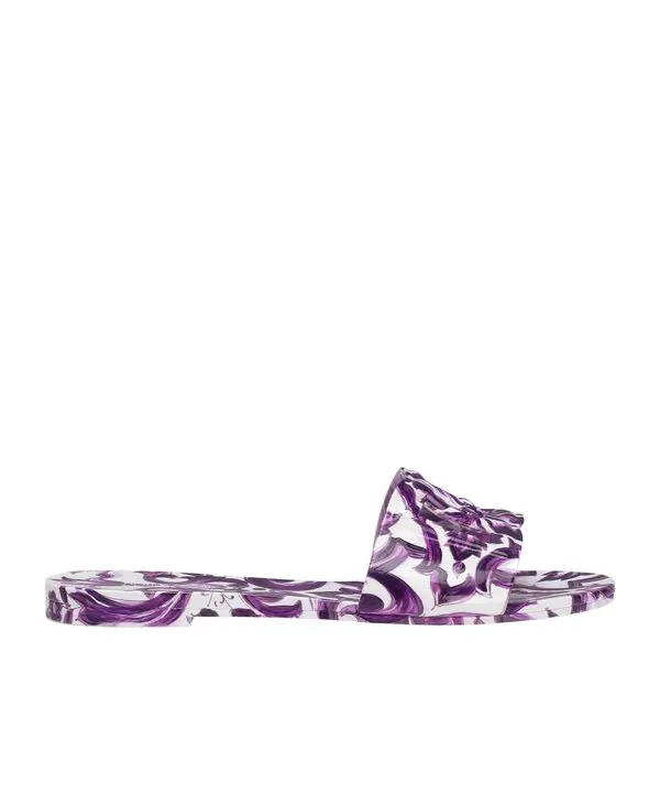 Dolce & Gabbana Majolica Printed Slides - Purple