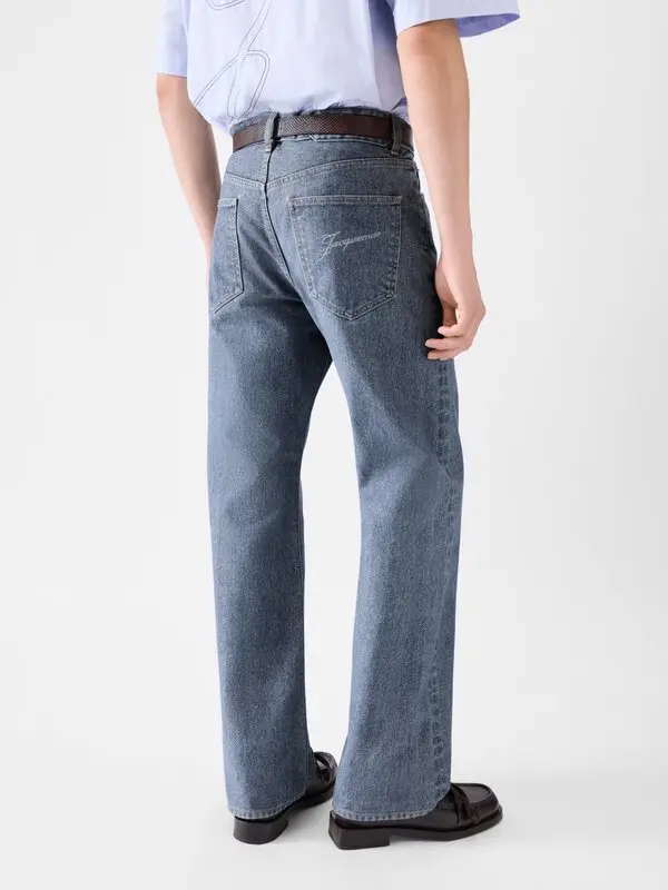Jacquemus Logo Embroidered Straight-leg Jeans