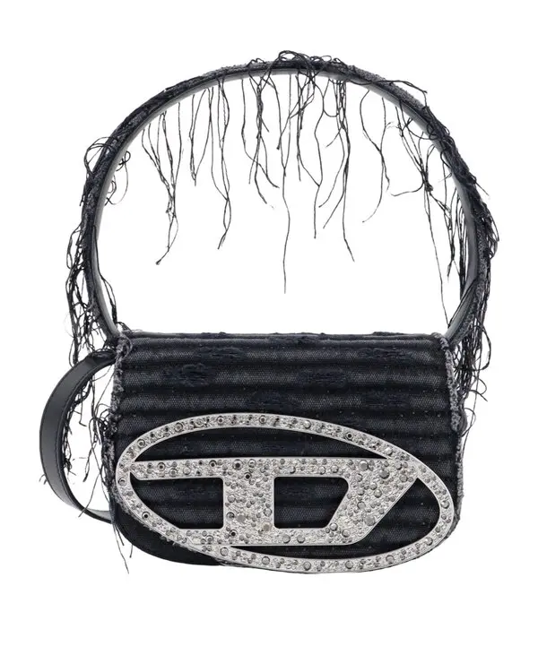 DIESEL® 1dr Logo Plaque Shoulder Bag - White