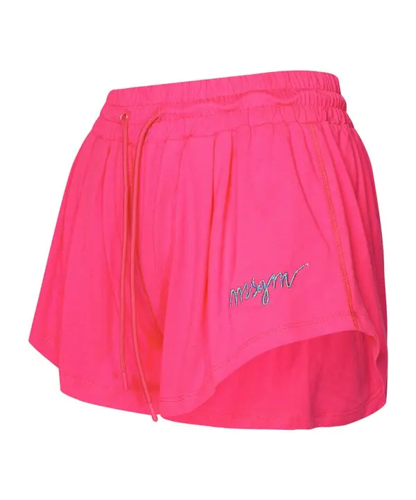MSGM Logo Embroidered Drawstring Shorts - Pink