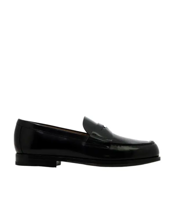Prada Loafers With Triangular Logo - Black