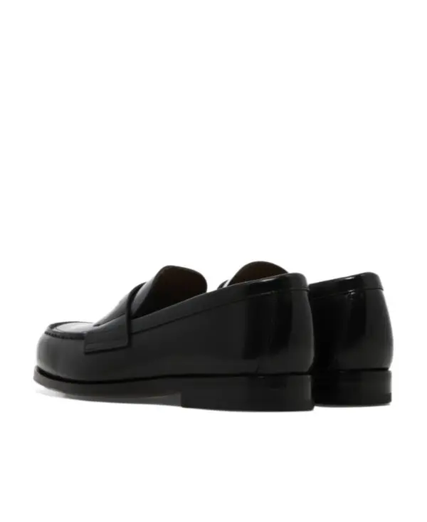 Prada Loafers With Triangular Logo - Black