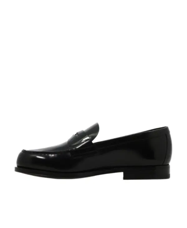 Prada Loafers With Triangular Logo - Black