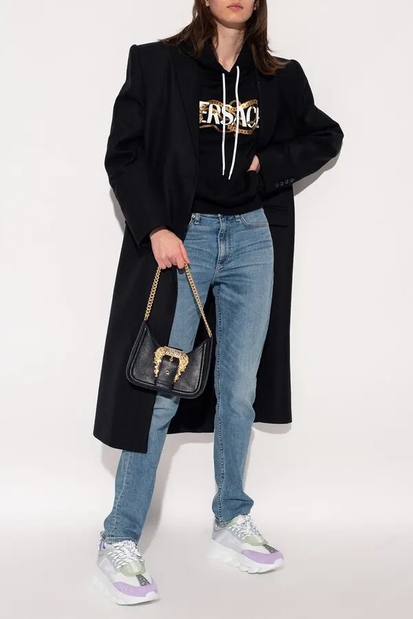 Versace Logo Print Drawstring Hoodie
