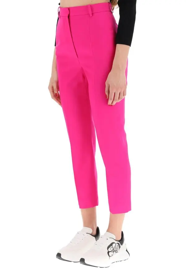 Alexander McQueen High-waist Cropped Trousers - Pink