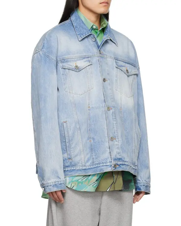 Vetements Logo Embossed Denim Jacket