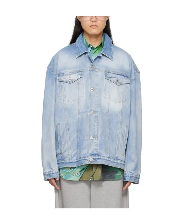 Vetements Logo Embossed Denim Jacket