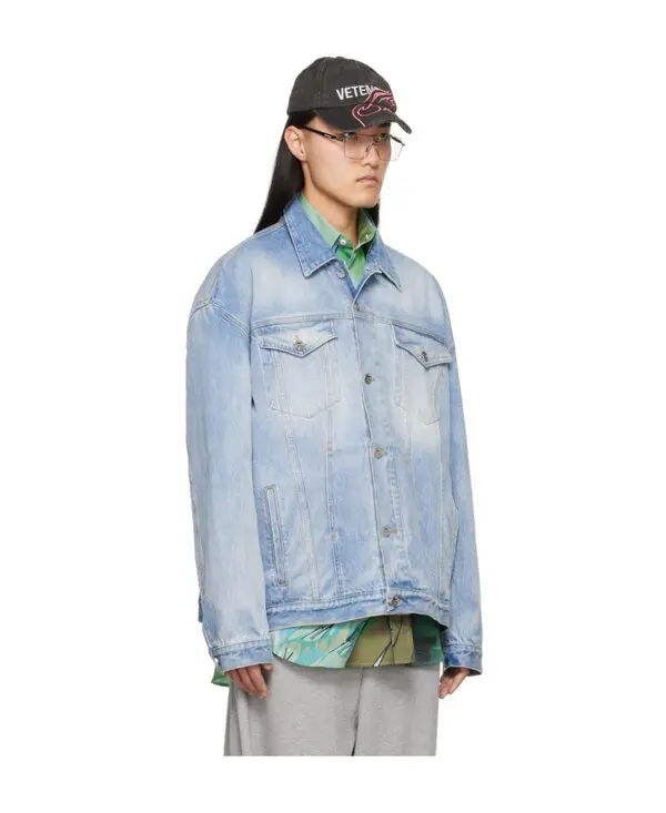 Vetements Logo Embossed Denim Jacket