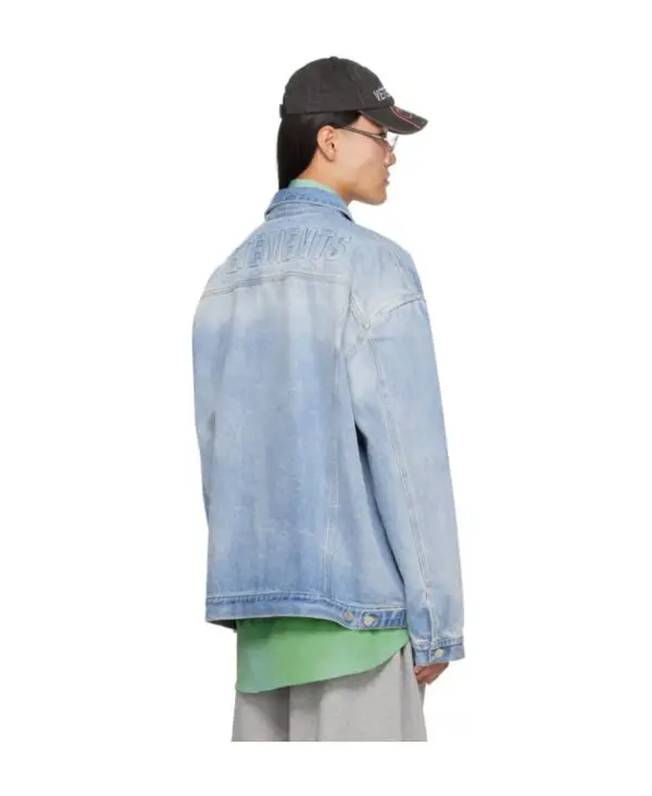 Vetements Logo Embossed Denim Jacket