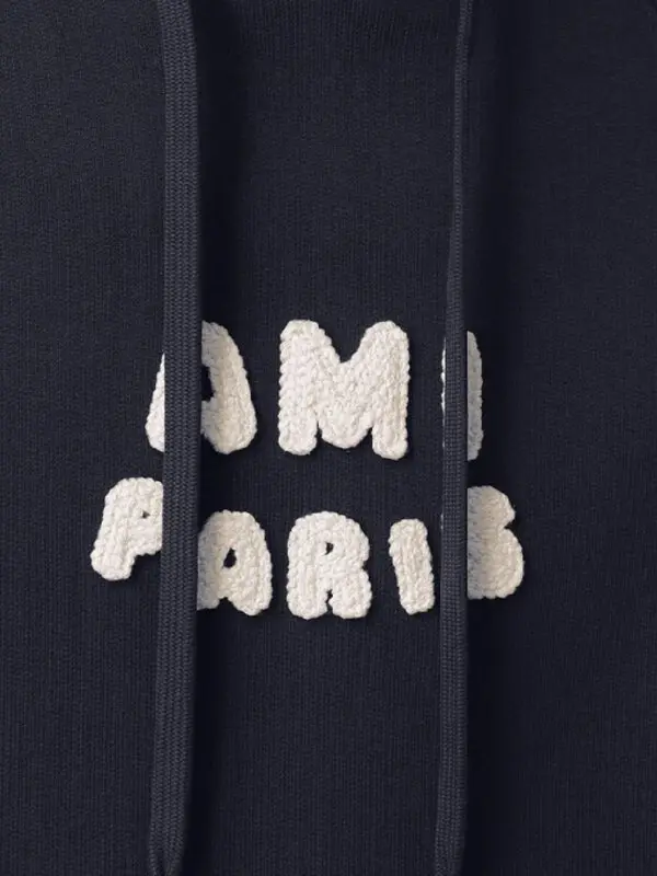 AMI Paris De Coeur Logo Patch Drawstring Hoodie