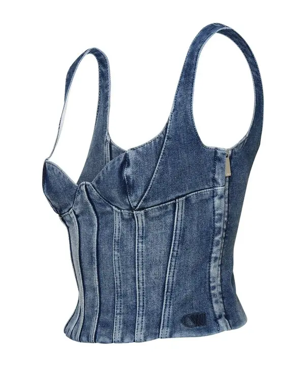 Off-White Bustier Sleeveless Denim Top