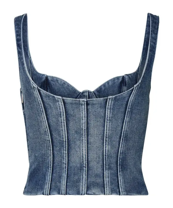 Off-White Bustier Sleeveless Denim Top