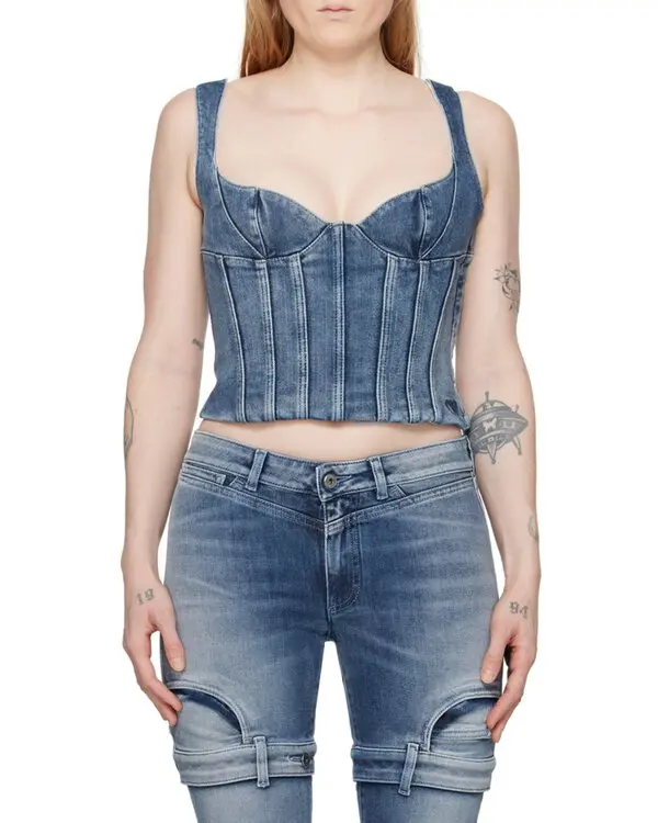 Off-White Bustier Sleeveless Denim Top