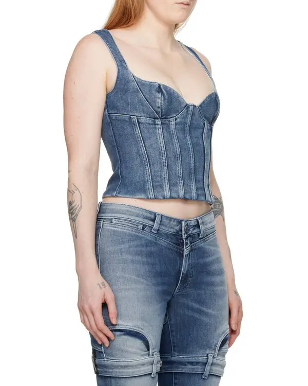 Off-White Bustier Sleeveless Denim Top