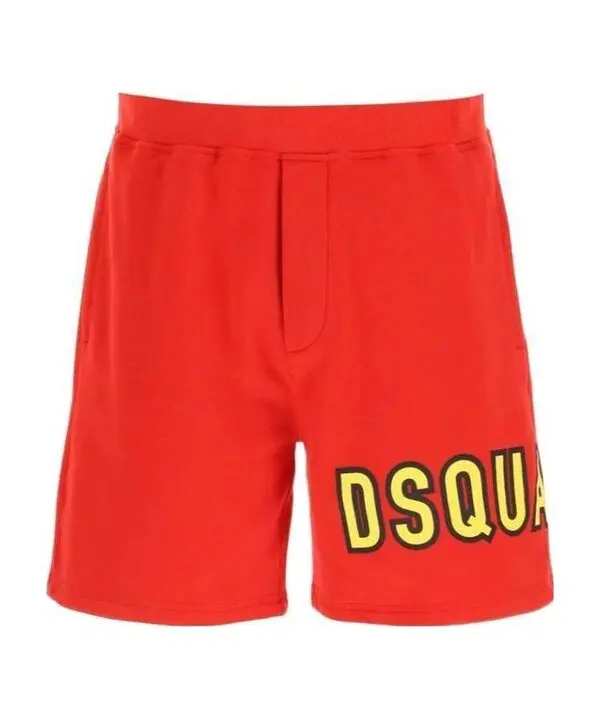 Dsquared2 Logo Print Cotton Shorts