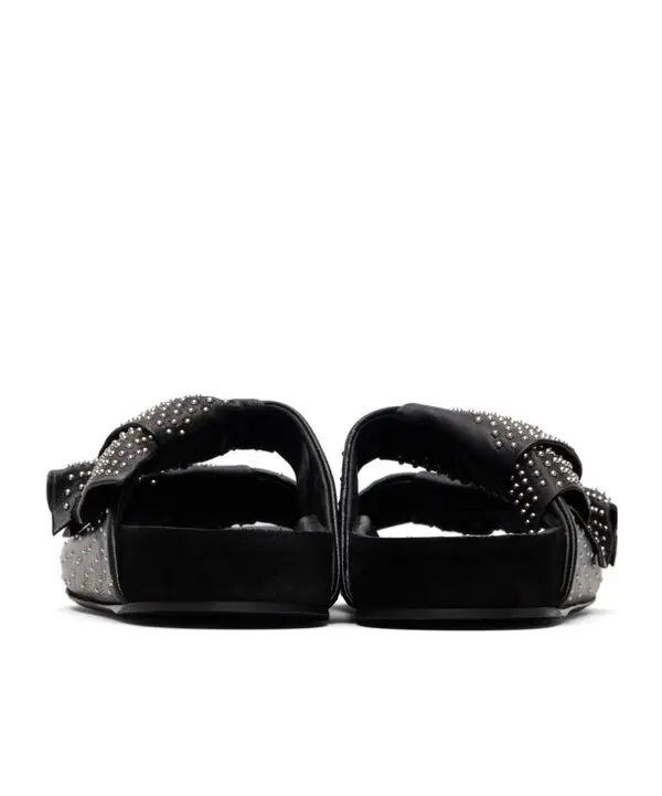 Isabel Marant Étoile Lennyo Bow Studded Slides - Blacksilver
