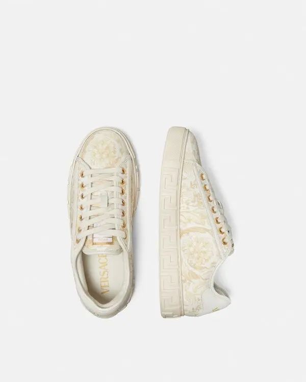 Versace Greca Printed Sneakers - White