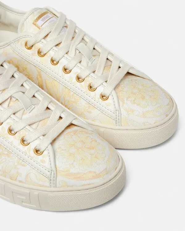 Versace Greca Printed Sneakers - White